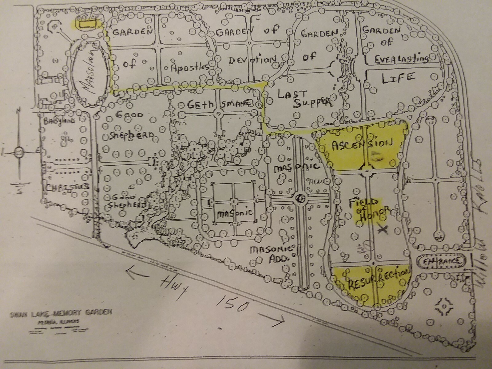 Peoria, Illinois Swan Lake ,Willow Knolls area 2 or 4 Cemetery Plots ...