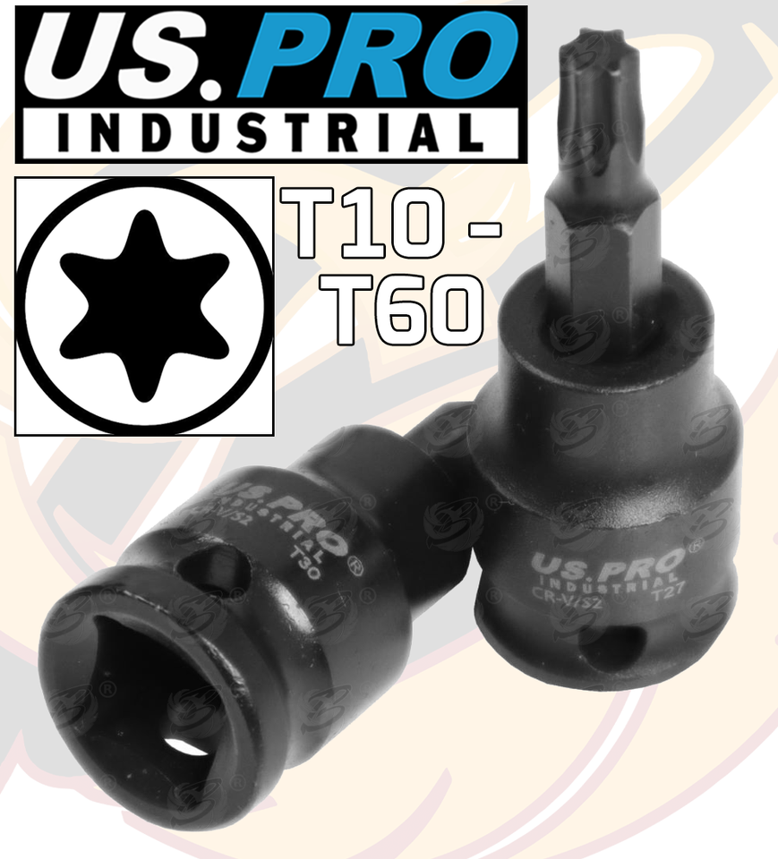 US PRO IMPACT TORX BIT Sockets Set 3/8" Drive Impact TRX Star Sockets ...