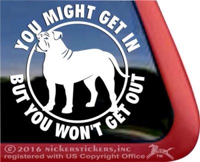 YOU MIGHT GET IN….American Bulldog Guard Dog Decal Sticker | eBay