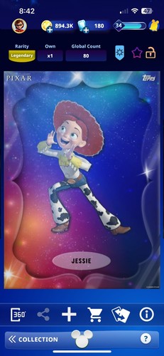 Topps Disney Collect Digital Card 100cc LE LEGENDARY Insert Jessie Toy ...