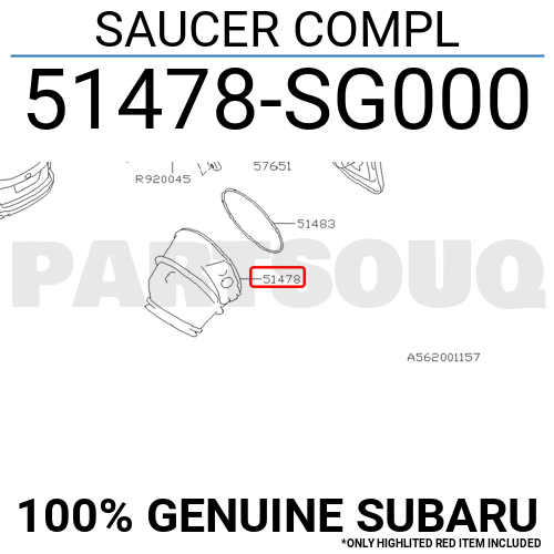 51478SG000 Genuine Subaru SAUCER COMPL 51478-SG000 | eBay