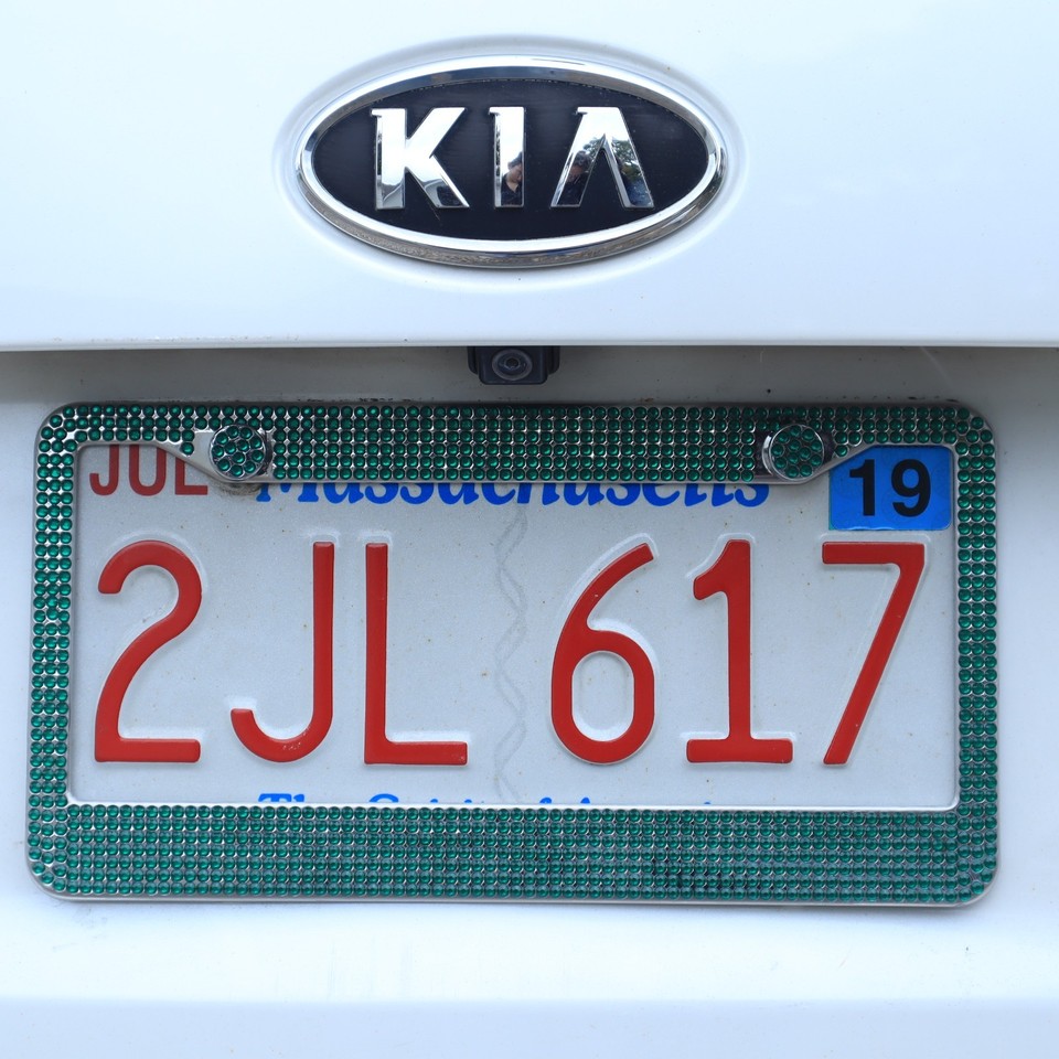 Premium sparkling rhinestone crystal license plate tag frame diamond ...