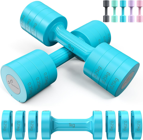 Set Di Manubri Regolabili Da Donna: Set Di 2 Pesi Da 1-2,5 Kg, Set Di ...