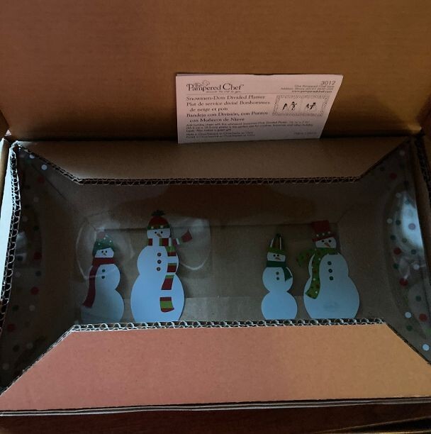 Pampered Chef Snowmen-Dots Divided Platter #3012 NEW | eBay
