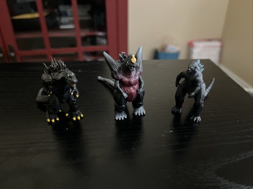 Godzilla 2.5" Mini Diorama Figure Set Of 3 Heisei Toho Burning | eBay