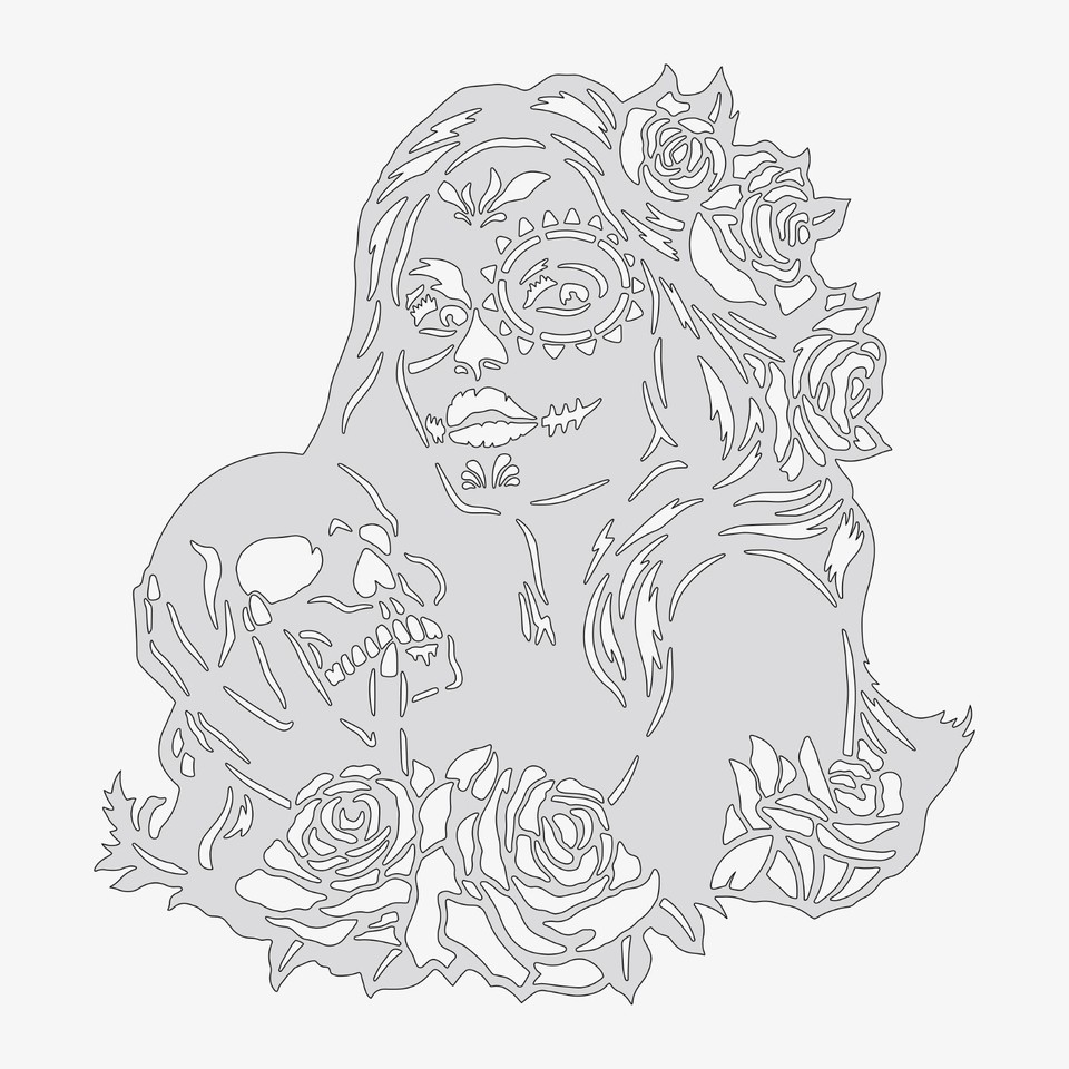 Day of the Dead Pinup #2 - Reusable Airbrush Stencil Template | eBay
