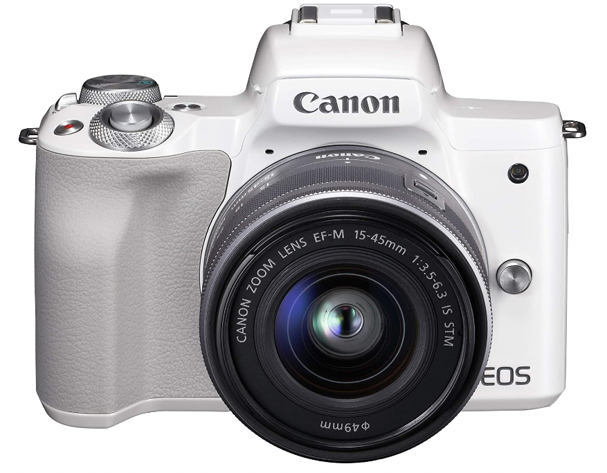 Canon Mirrorless SLR Camera EOS Kiss M Standard Zoom Kit White ...