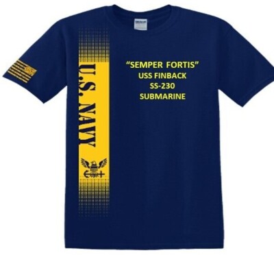 USS FINBACK SS-230 SUBMARINE *VINYL&SILK SCREEN*NAVY LICENSED SHIRT | eBay