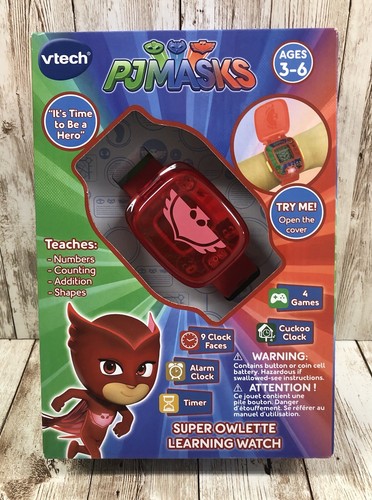 PJ Masks vtech Red Super Owlette Learning Watch 4 Educational Games ...
