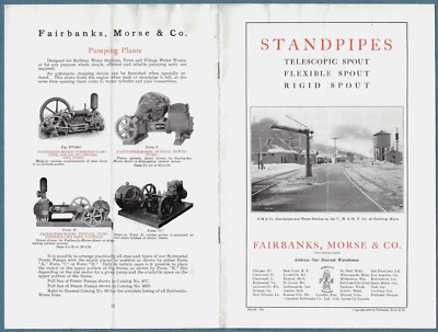 1910 Rail Road STANDPIPES Catalog ~ With Fairbanks, Morse Letterhead ...