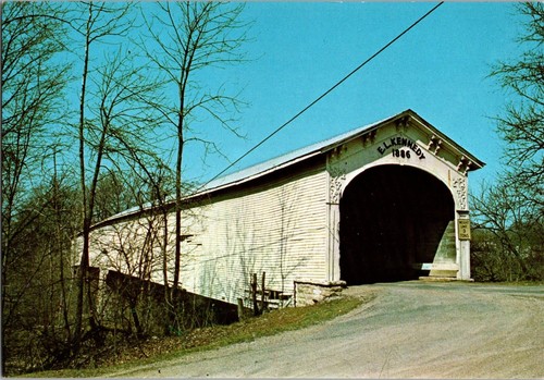 Vintage Postcard Moscow Indiana IN. Moscow Covered Bridge Rush County ...