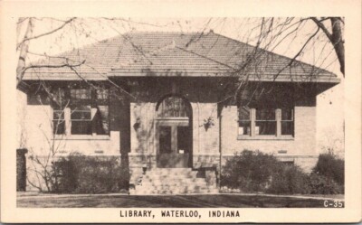 Postcard Library Waterloo Indiana | eBay