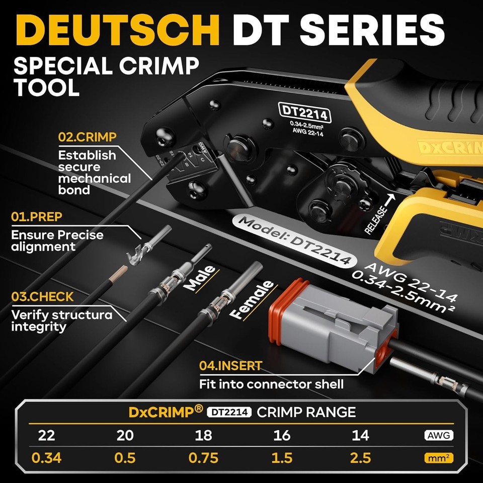 Deutsch Connectors Crimping Tool Kit, Deutsch Connector Kit 2/3/4/6 Pin ...