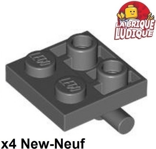 LEGO 4x Piatta Modified 2x2 BAR On Bottom Barra Sotto Grigio Scuro / Dk ...