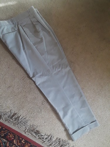 Dockers Recode Pleated Gray Khaki Pants Mens Size 34x30 with cuffs | eBay