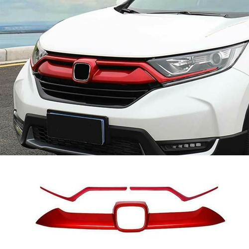 Red Car Front Grill Grille Mesh Strip Cover Trim 3X For Honda CRV CR-V ...