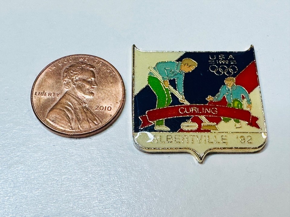 Vintage 1992 USA Winter Olympic Games Albertville France Curling Stone ...