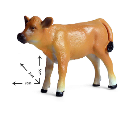 7cm Yellow Mini Calf Cow Bull Ox Cattle PVC Toy Animal Figure Doll Kids ...
