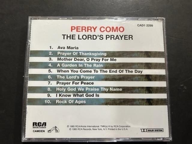 Perry Como - The Lord's Prayer (CD 1985 RCA/Camden) New Sealed Ships ...