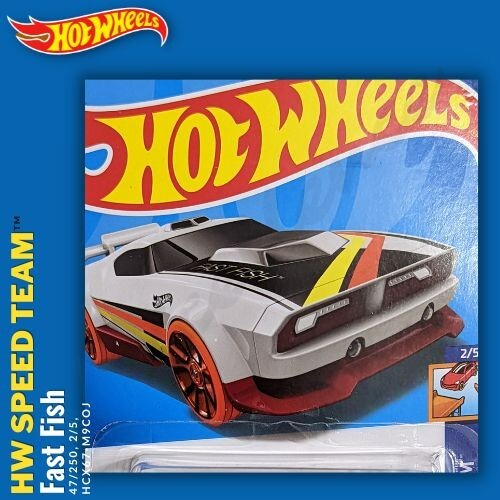 Hot Wheels Series HW Speed Team, Fast Fish, Color White, Wheels Orange ...