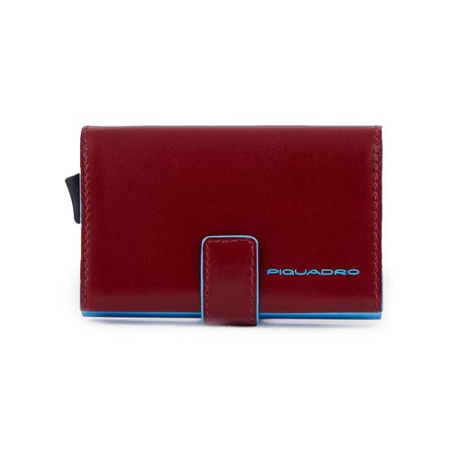 PIQUADRO Cardholder blue square red Leather - PP5649B2BLR-R | eBay