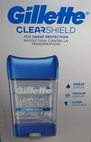 2 Gillette Clear Shield Cool Wave Gel 72Hr Antiperspirant/Deodorant 3.8 ...