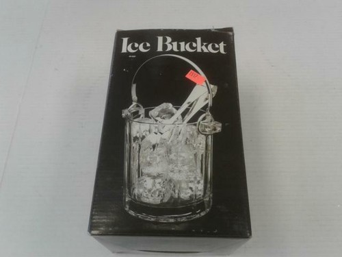 Vintage in Box Leonard ICE BUCKET w/Tongs - Crystal & Silverplate | eBay
