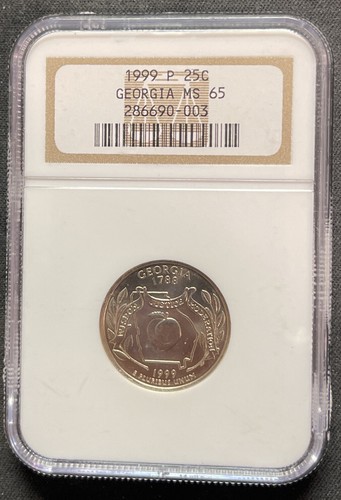 1999-P GEORGIA STATE QUARTER CLAD NGC MS65 ENN Coins | eBay