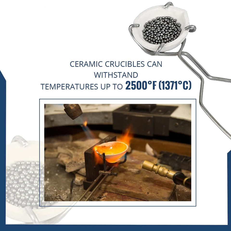 Ceramic Melting Crucible Dish Set Small Whip Tong Set Melting Gold ...