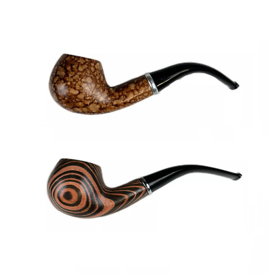 2 Durable Wooden Wood Smoking Pipe Tobacco Cigarettes Cigar Pipes ...