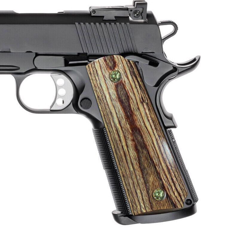1911 Grips Classic Wood Full Size W/Screws + Wrench fits Springfield ...