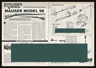 1998 MAUSER 98 Rifle Schematic Exploded View Disassembly Assembly ...