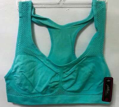 NATIVE INTIMATES SPORTS BRA 90% NYLON 10% SPANDEX COLOR AQUA LARGE NWT ...