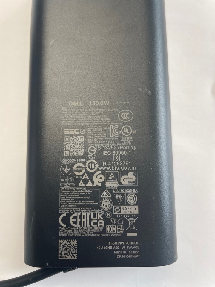 Dell HA130PM170 130W USB-C Charger/Adapter - Black 734038427767| eBay