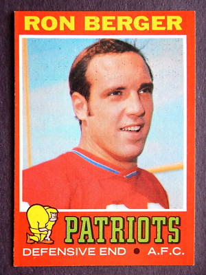 Ron Berger #107 Topps 1971 Football Card (Boston Patriots) *VG | eBay