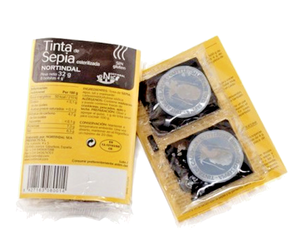 STERILIZED CUTTLEFISH INK Tinta de Sepia SQUID INK 16 sachets of 4g ...