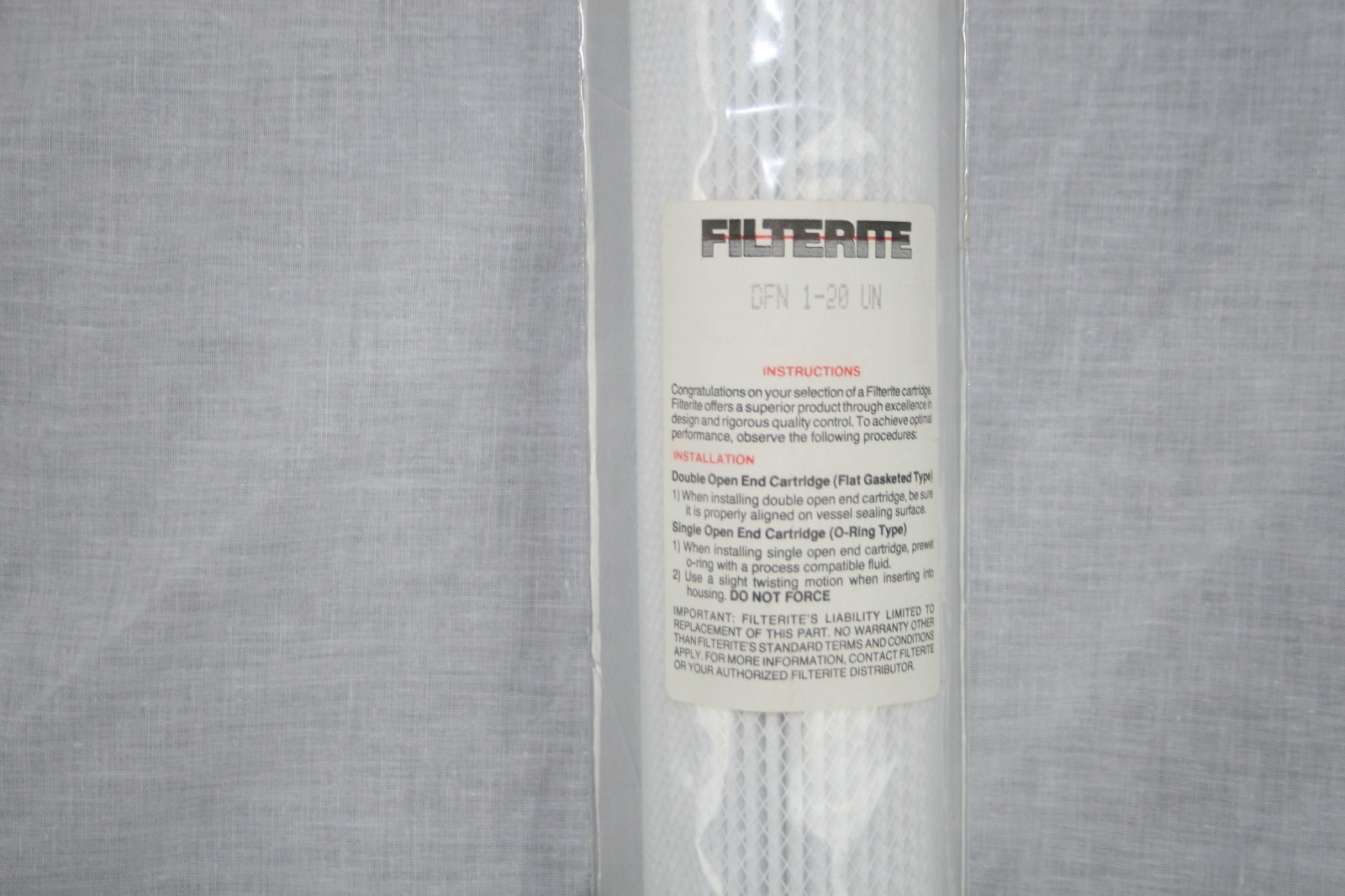 Filterite DFN 1-20 UN Pleated-Cartridge Canister Water Filter Double ...