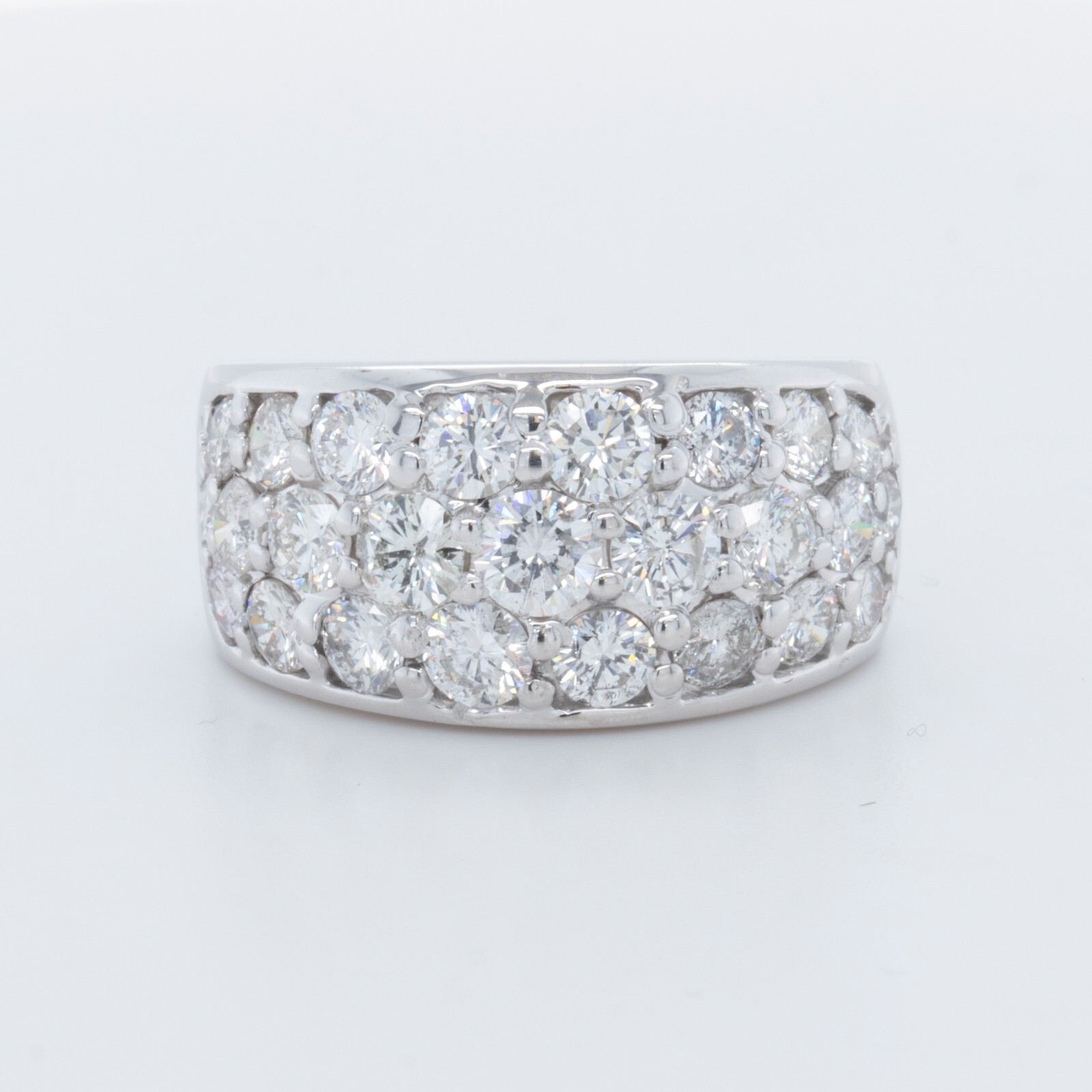 14k White Gold Pave Diamond Cluster Ring 2.00ctw G VVS1 Size 4.25 | eBay