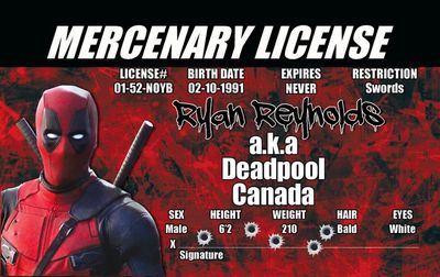 Deadpool of Stan Lee 's Marvel Comics novelty collectors card Drivers ...