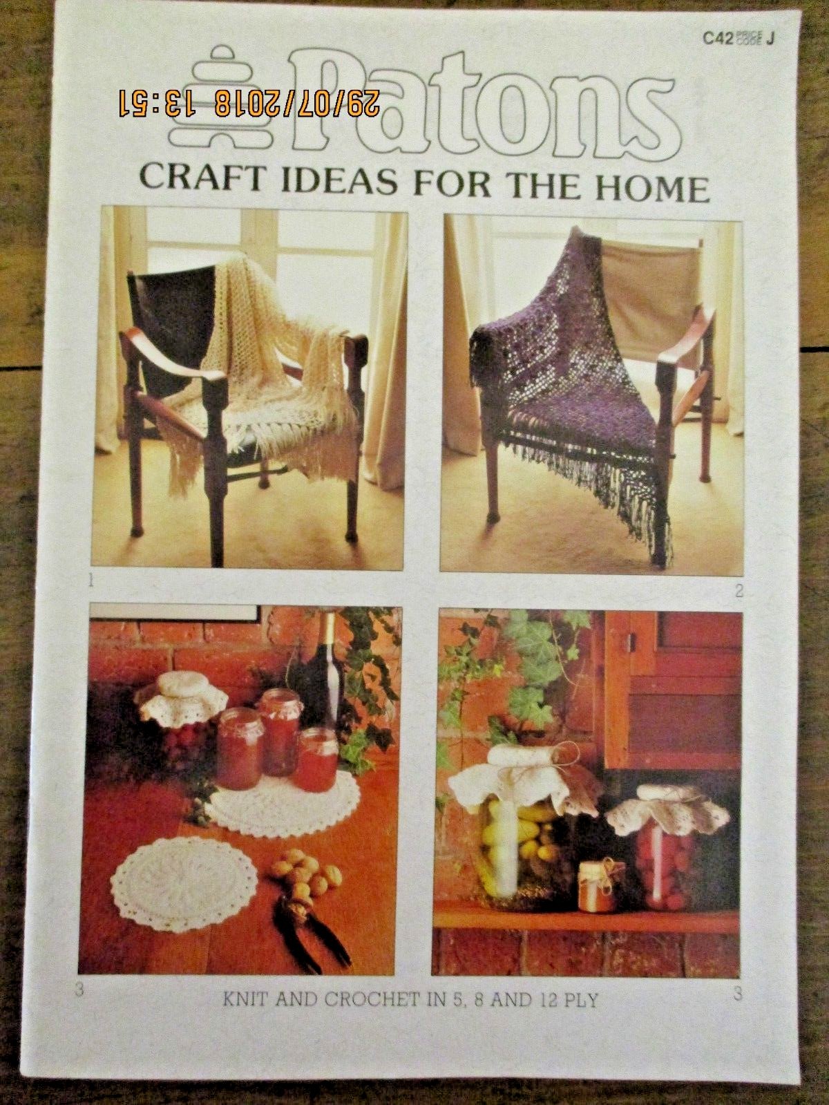 ~PATONS BOOK No. C42-CRAFT IDEAS FOR THE HOME-HOMEWARES, SHAWLS, JAR ...