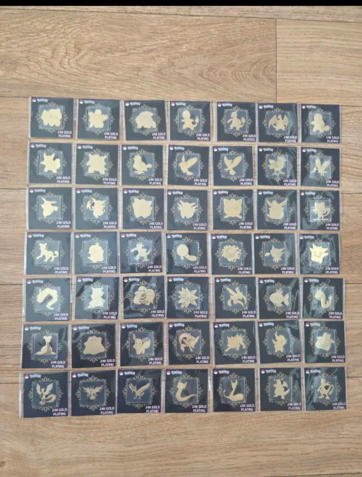 Pokémon 24k Gold Plated Stickers Lot of x 49-Striking Popping Candy ...