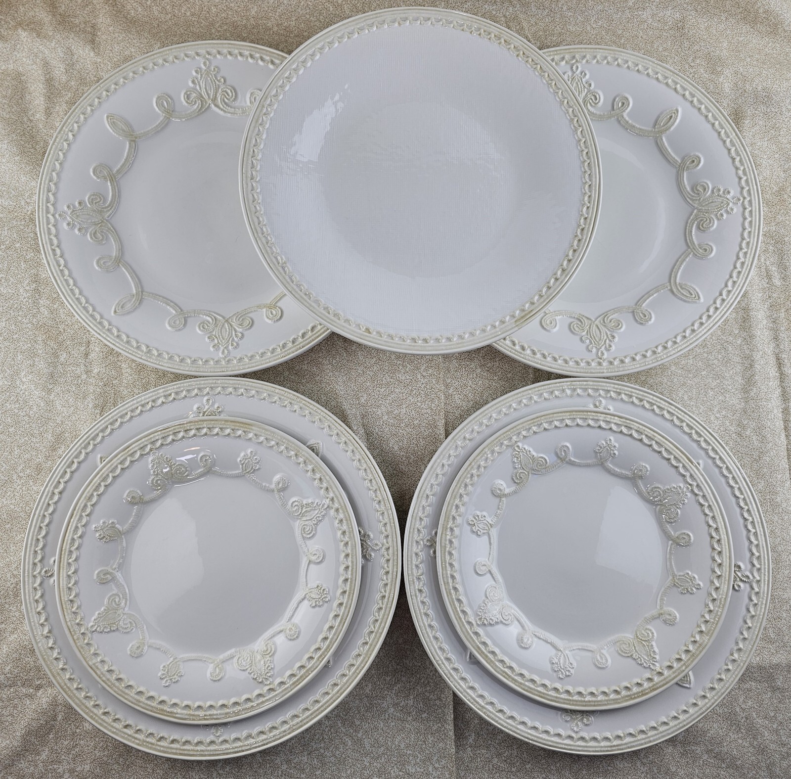 Set of 7 Lenox Linen Closet, Linen Weave Dinner Salad Plates | eBay