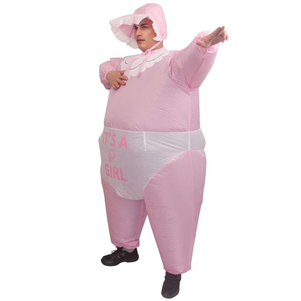 Inflatable Baby Costume for Adults Funny Blow Up Baby Shower Gender ...