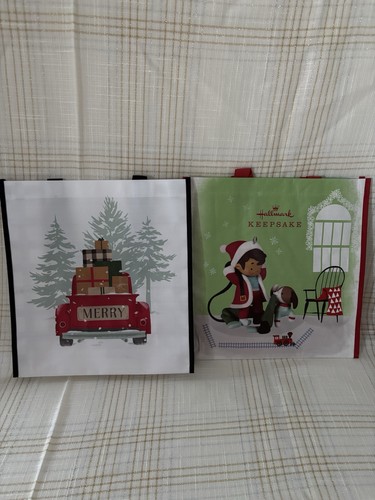Hallmark Reusable Tote Bags 2022 Young Santa and 2023 Red Truck VIP ...