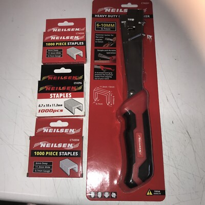 Neilsen Heavy Duty Hammer Tacker Stapler Upholstery Carpet - Plus 3000 ...