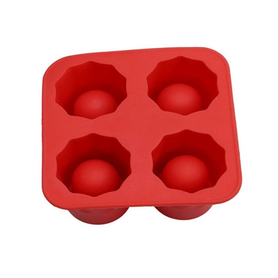 4-Cup Ice Cube Shot Shape Rubber Shooters Glass Freeze Mold Maker Tray ...
