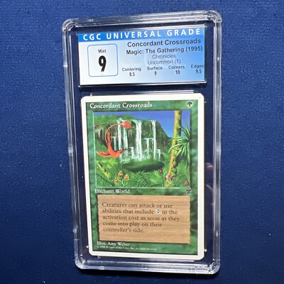 MTG Chronicles Concordant Crossroads CGC 9 MINT (one 9.5 and one 10 SUB ...