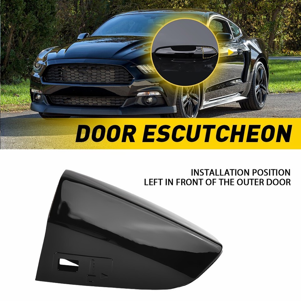 DOOR HANDLE KEY LOCK COVER BEZEL FITS FORD MUSTANG 2015-2022 DRIVER ...