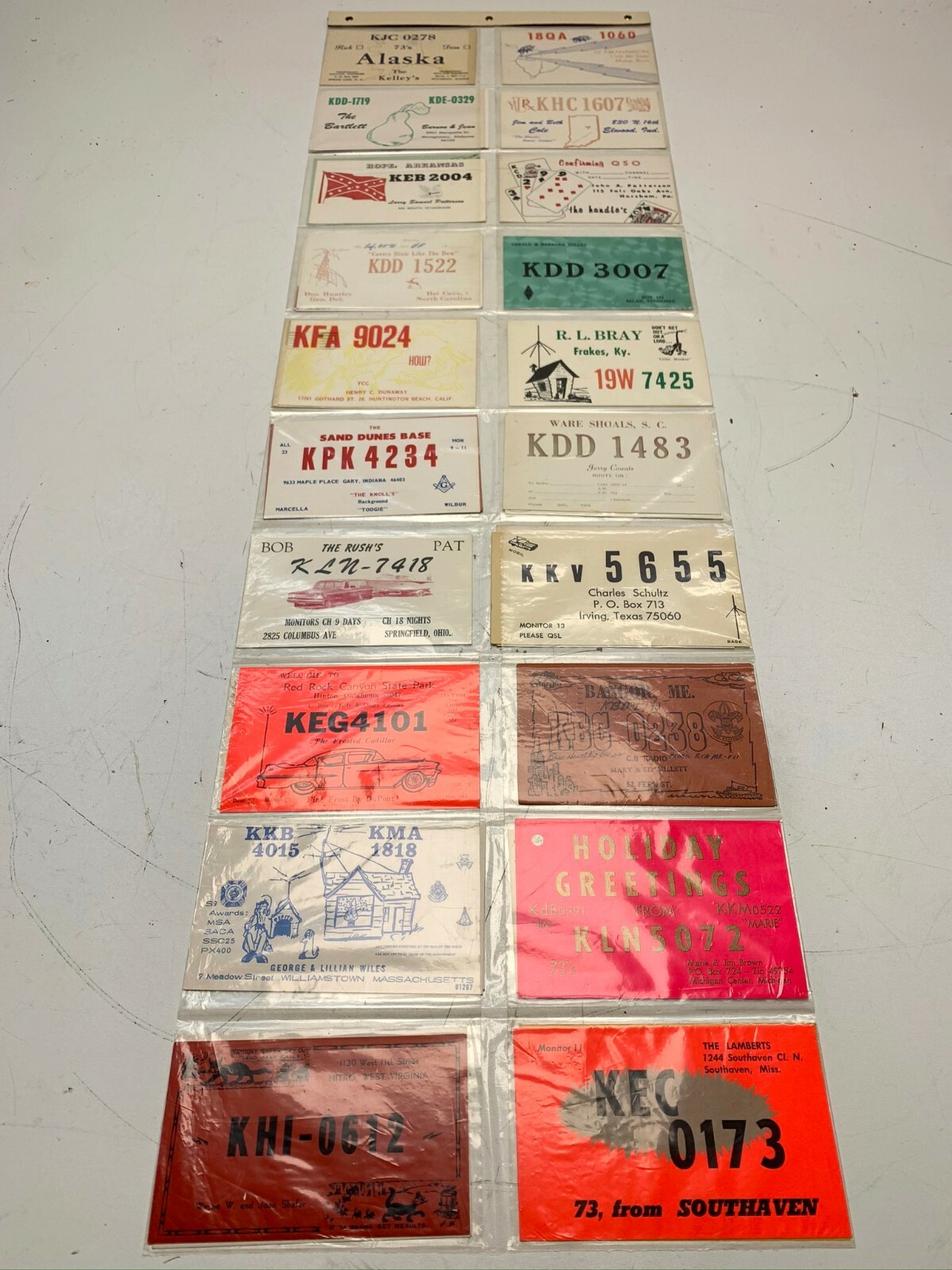 20 QSL Vintage Citizen Broadcast CB Radio Cards Southern US Ready to ...
