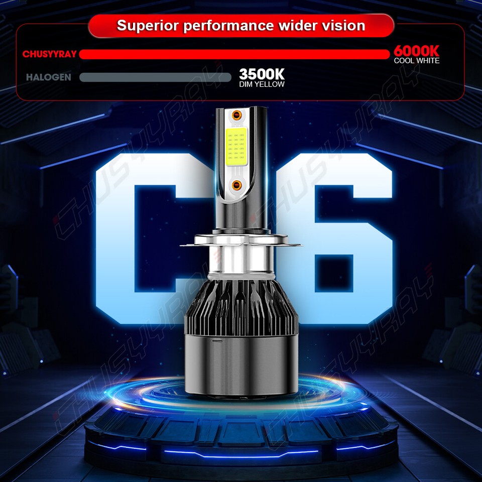 For 2000-2006 Mercedes W220 4x Combo H7 H7 LED Headlight High Low Beam ...
